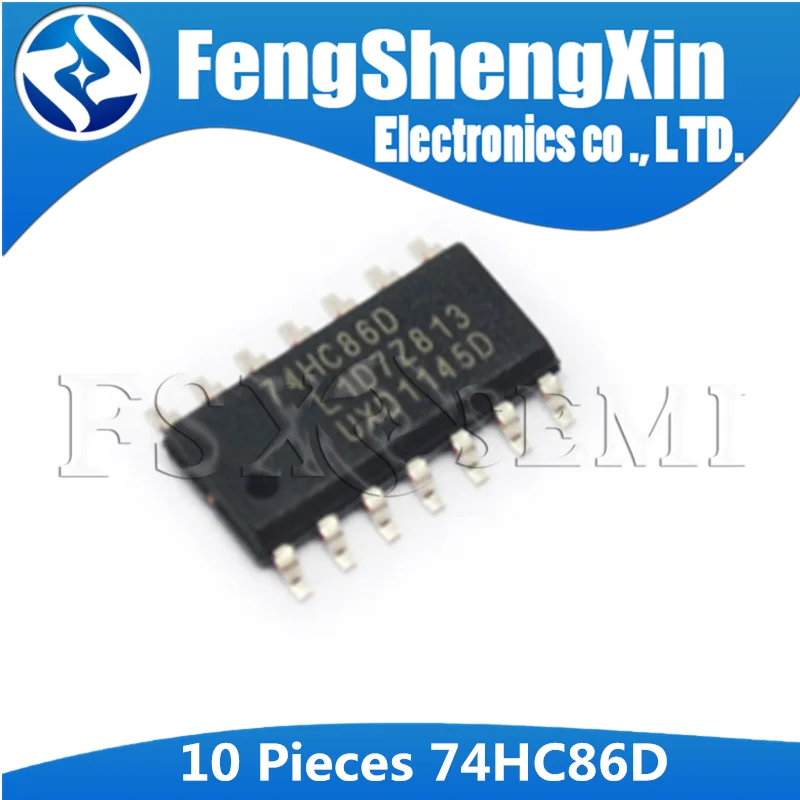 10 pces 74hc86d sop14 74hc86 sop sn74hc86dr sn74hc86 smd quad 2 entrada exclusiva ou porta ic ...