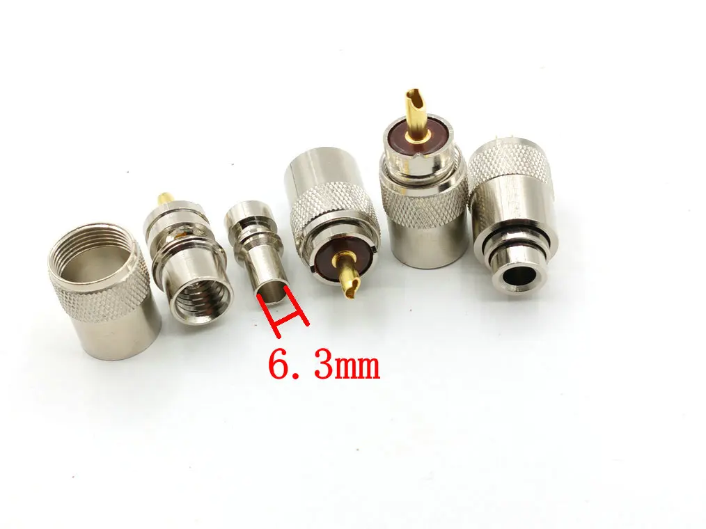 20PCS COPPER UHF CONNECTOR UHF PL259 male plug For RG8X Coaxial Coax ...