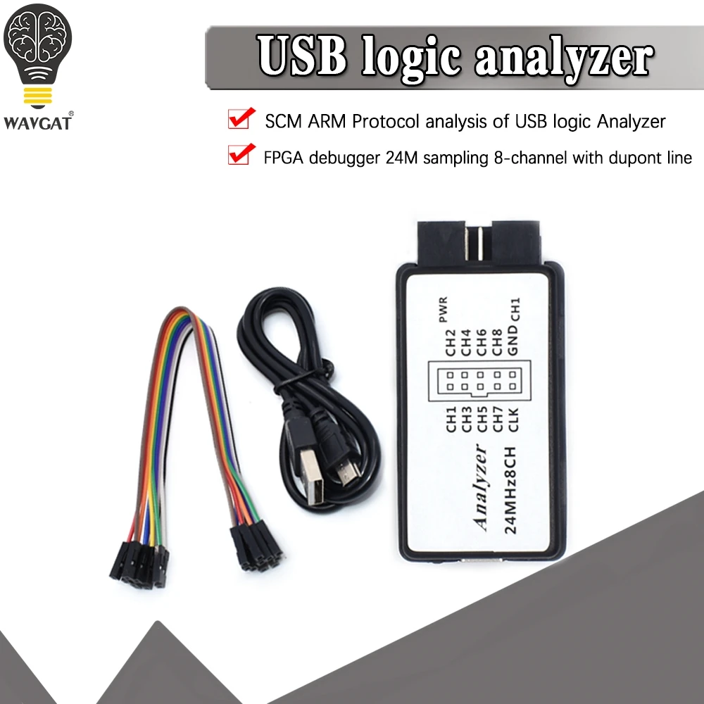 Usb Logic Analyzer 24mhz 8 Channel 24m/seconds Logic Analyzer Debugger For Arm Fpga Logic ...