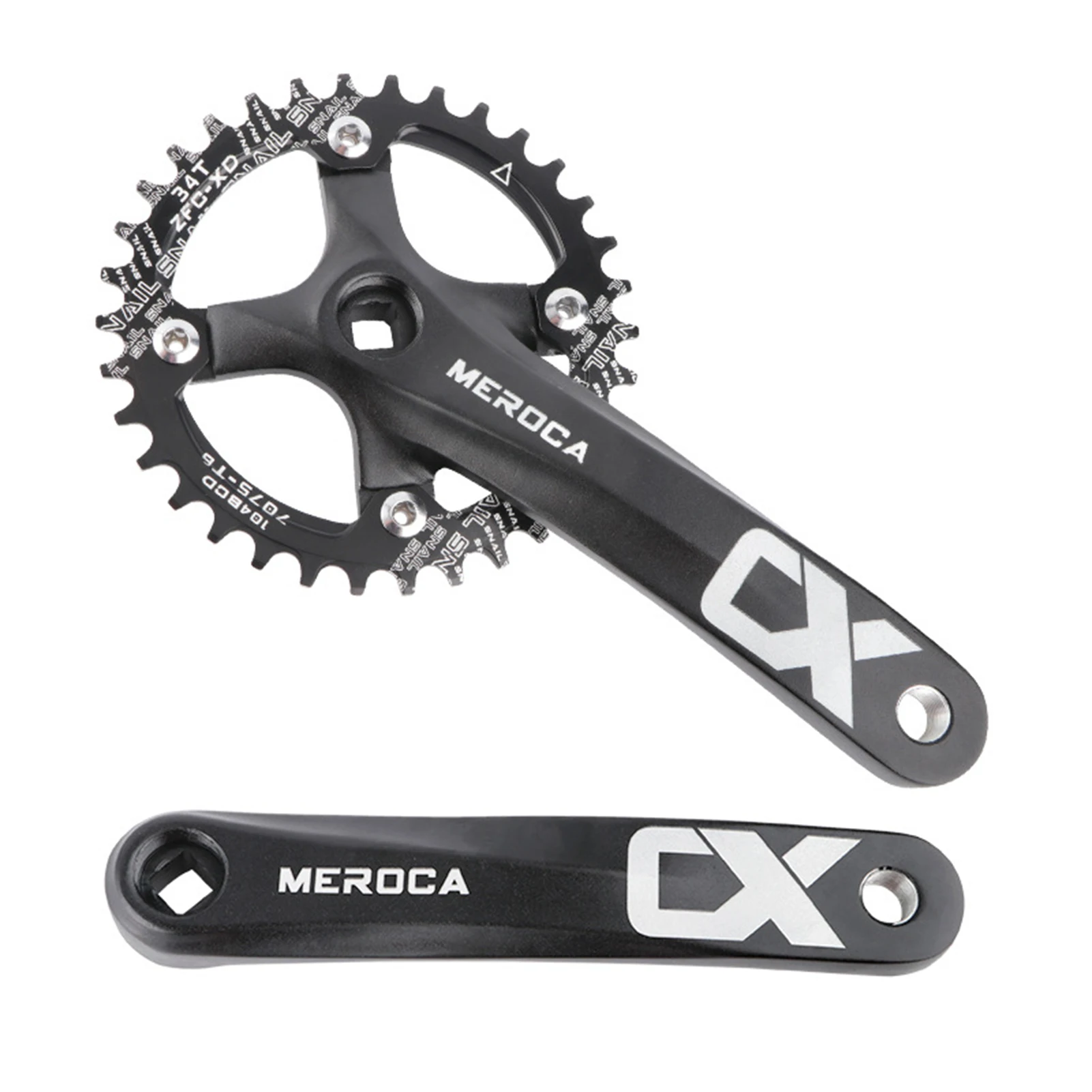 Mountain Bike Right Left Square Crank Arms Single Crank Ring Set 170MM ...