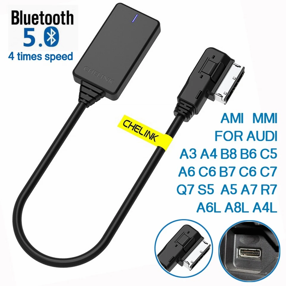 AMI MMI MDI Wireless Aux Bluetooth Adapter Cable Audio Music Auto ...