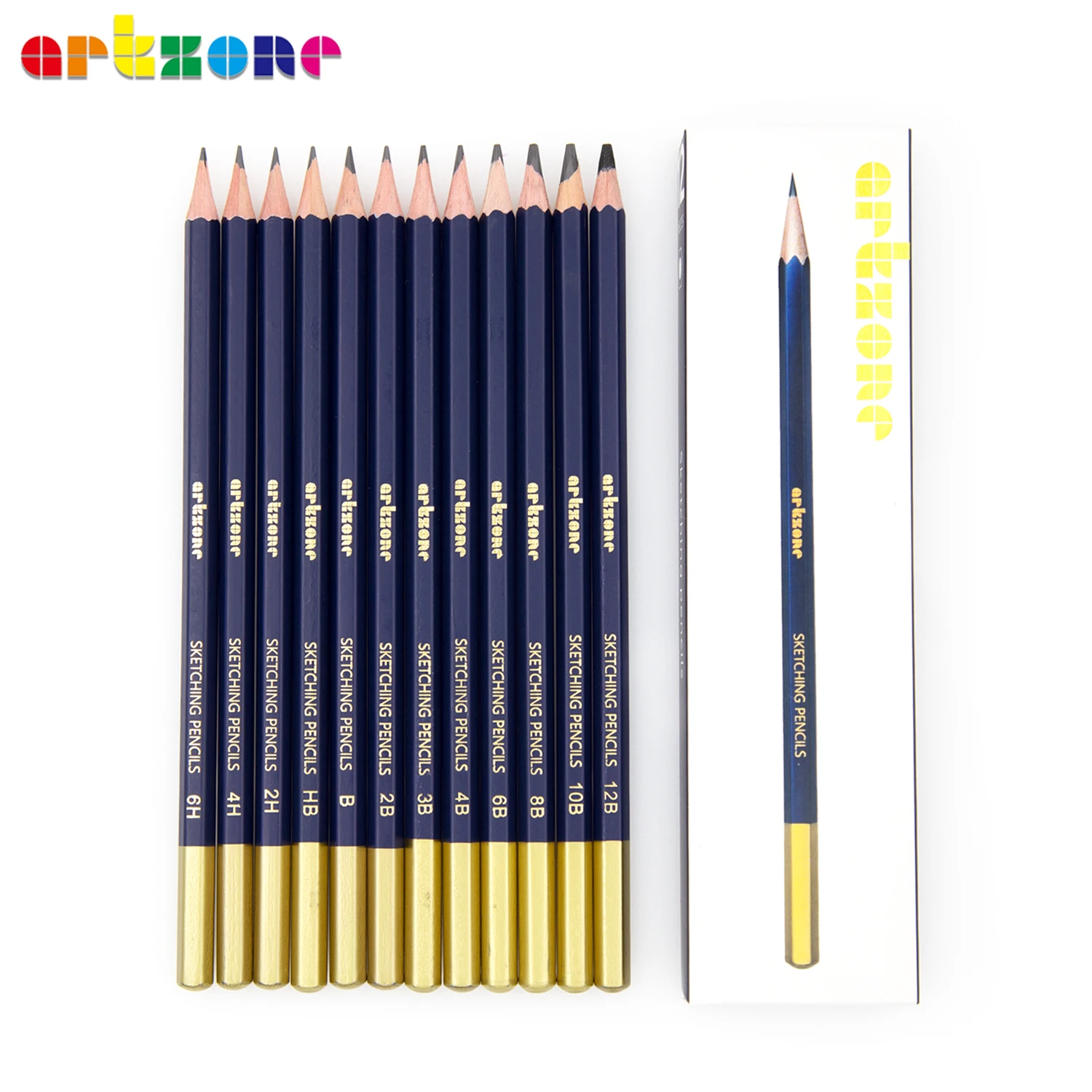 CRAYON GRAPHITE,--ensemble de crayons de dessin professionnels en Graphite 6H 12B, ensemble de ...