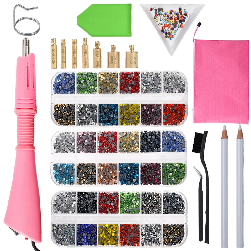 New 2000pcs/box Hot Fix Rhinestones Set /hot Fix Rhinestones Hotfix ...