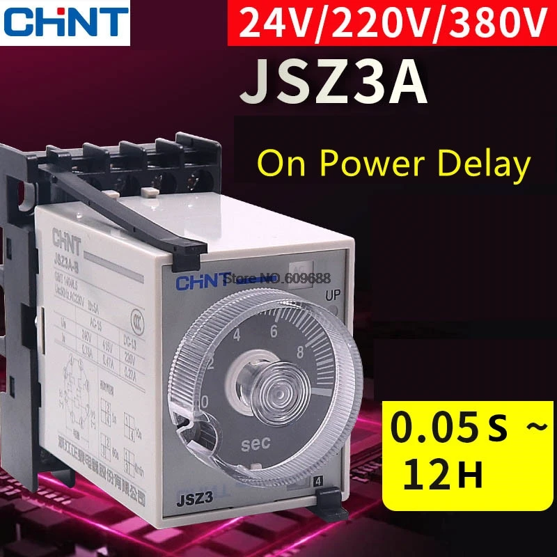 CHINT-CHNT-ST3P-JSZ3-Power-On-time-Delay-Relay-with-Socket-JSZ3C-A-B-C ...