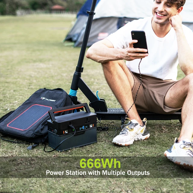ALLPOWERS 500W Portable Generator 666Wh / 185200mAh Power Station Emergency Power Supply Pure ...