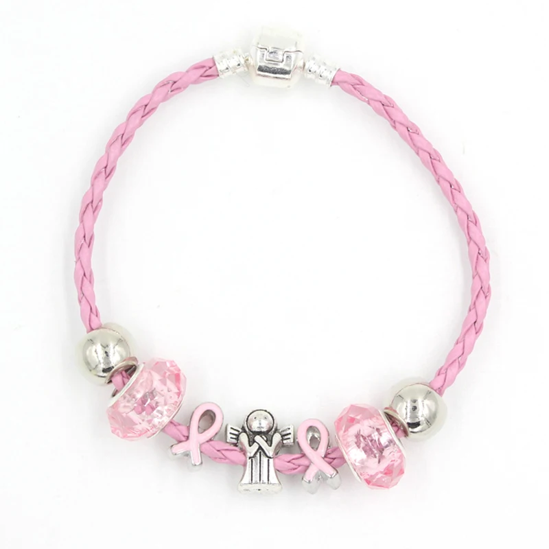 6PCS-Newest-Breast-Cancer-Awareness-Jewelry-European-Bead-Pink-Ribbon ...