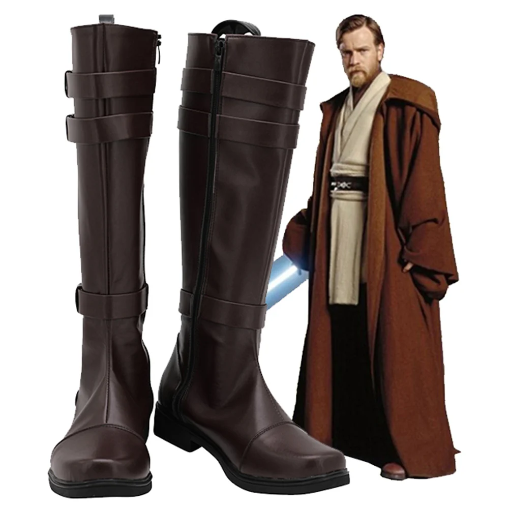 Anime Jedi Knight Obi-Wan Kenobi Cosplay Shoes - AllCosplay.com