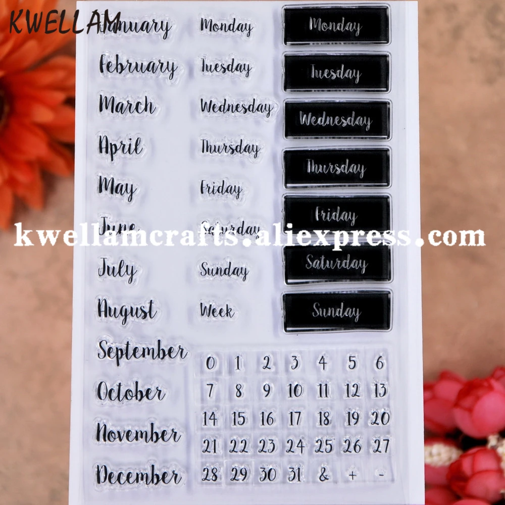 Word Calendar Month Week January December Monday Sunday Scrapbook photo ...