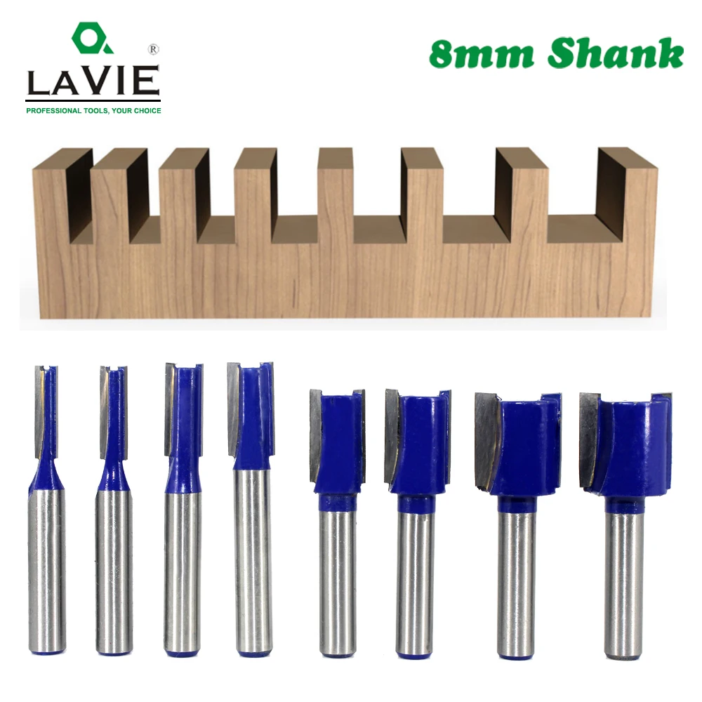 LAVIE-1pc-8mm-Shank-Straight-Bit-Tungsten-Carbide-Double-Flute-Router ...