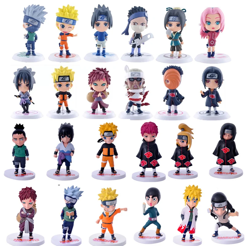 6pcs/set Q Version Naruto Action Figure Uzumaki Naruto Uchiha Sasuke ...