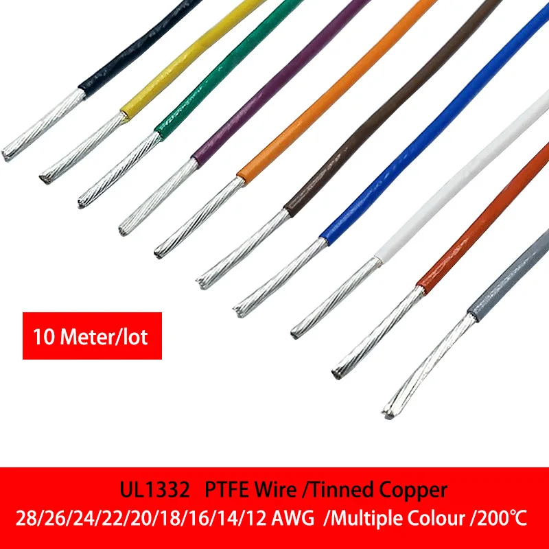 Ul1332 Ptfe Wire Fep Plastic Insulated High Temperature Electronic Wire 28/26/24/22/20/18/16/14 ...