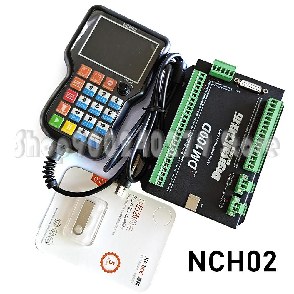 NCH02 DM100 CNC Handle Motion Controller mach3 3/4/5axis 125 KHz PulseU-disk Read G-CODE