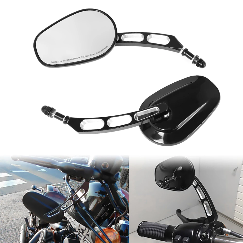 CNC-Aluminum-Motorcycle-Rear-View-Mirrors-Glass-Back-Side-Mirror-Right ...