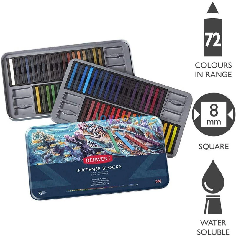 Derwent InkTense Blocks Sticks Mix Water Full Range Colour Tin Set ...