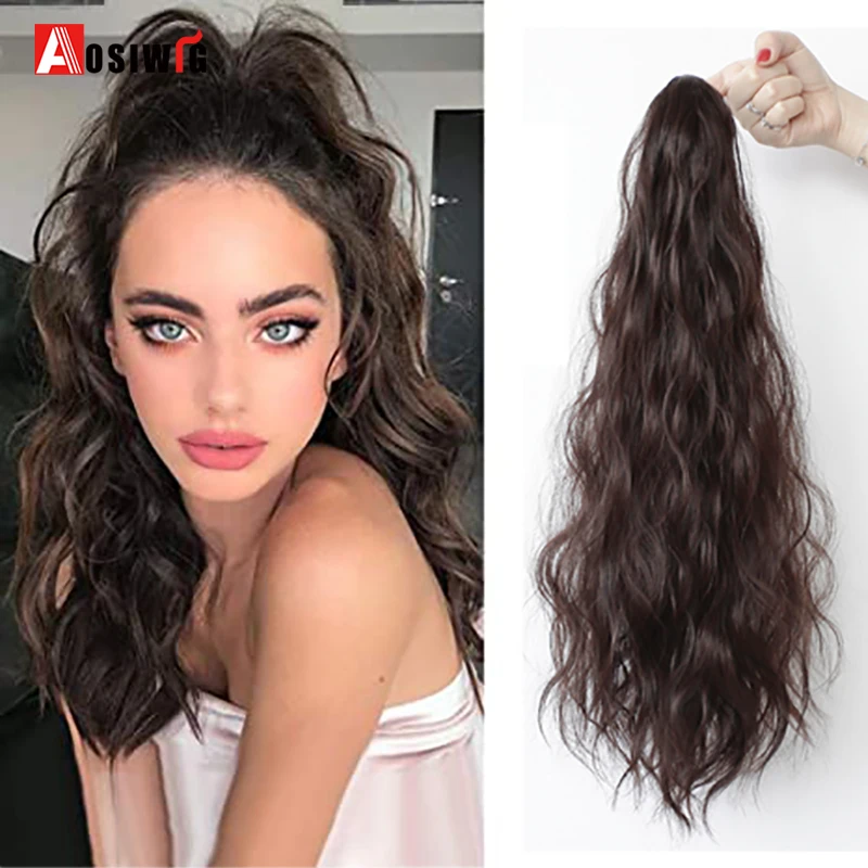 Synthetic Ponytail Wig Hairpiece Fake Artificial False Hair Curly ...