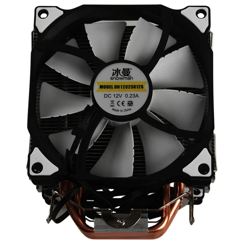 SNOWMAN M-T6 4PIN CPU Cooler Master 6 Heatpipe Double Fans 12cm Cooling ...