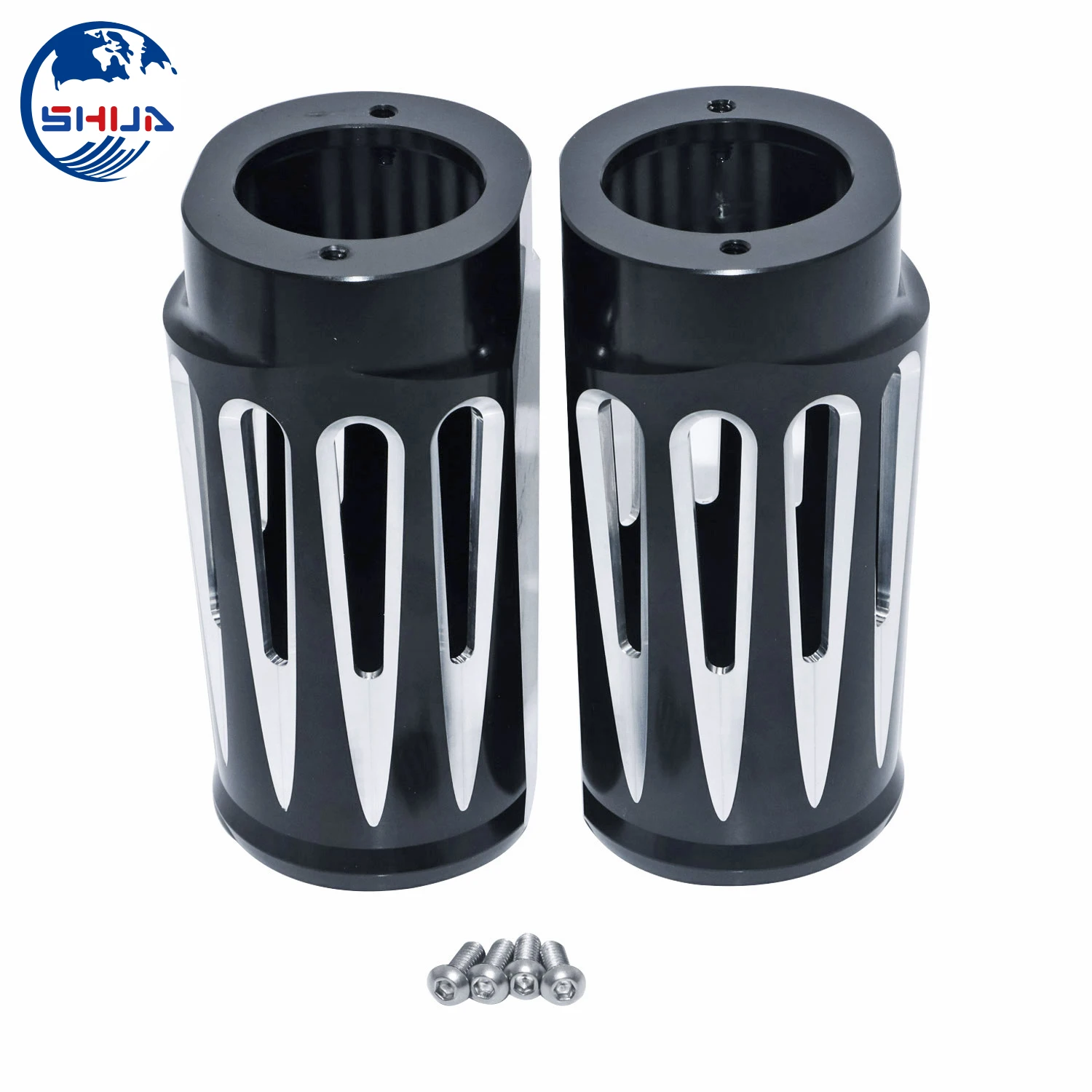 2PCS-Motorcycle-Front-Fork-Boot-Slider-Covers-Black-For-Harley-Touring ...