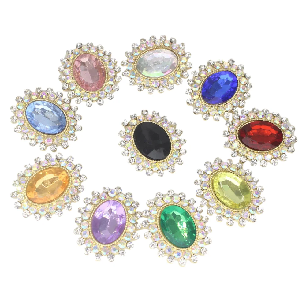 31mm-Oval-Acrylic-Diamond-Rhinestone-Buttons-for-Craft-DIY-Metal ...
