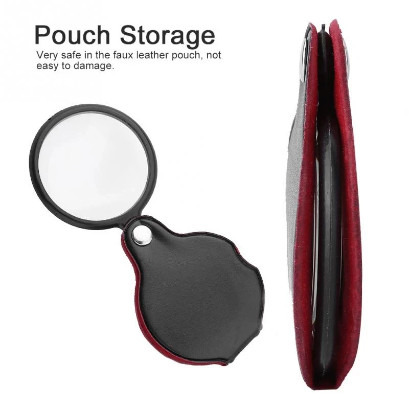 LOUPE OPTIQUE,Black-8X--Mini Loupe de poche pliable 8X, Portable 50mm ...