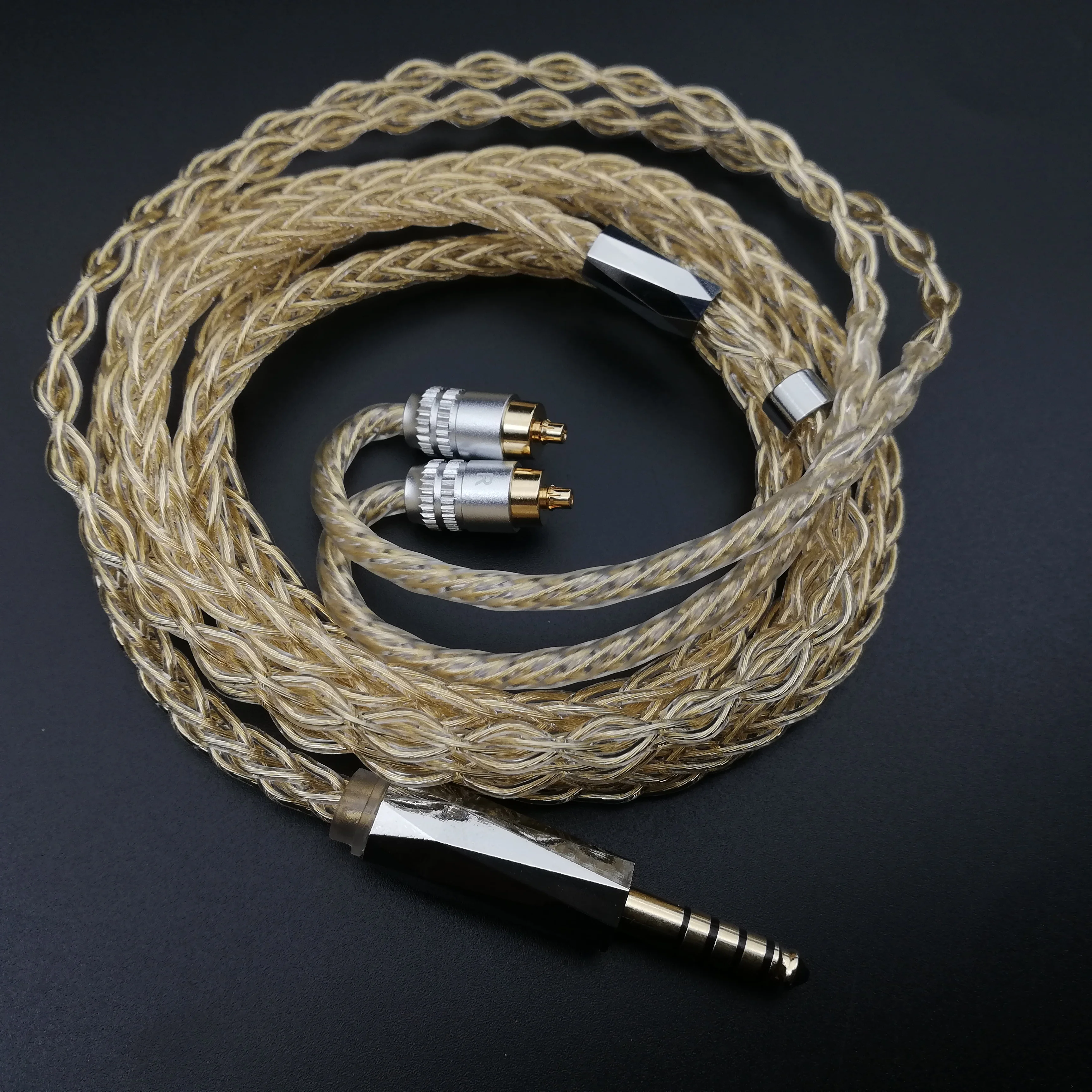 Hi-Class-8-Core-5N-Pure-Silver-Gilded-Cable-Earphone-Cable-high-Quality ...