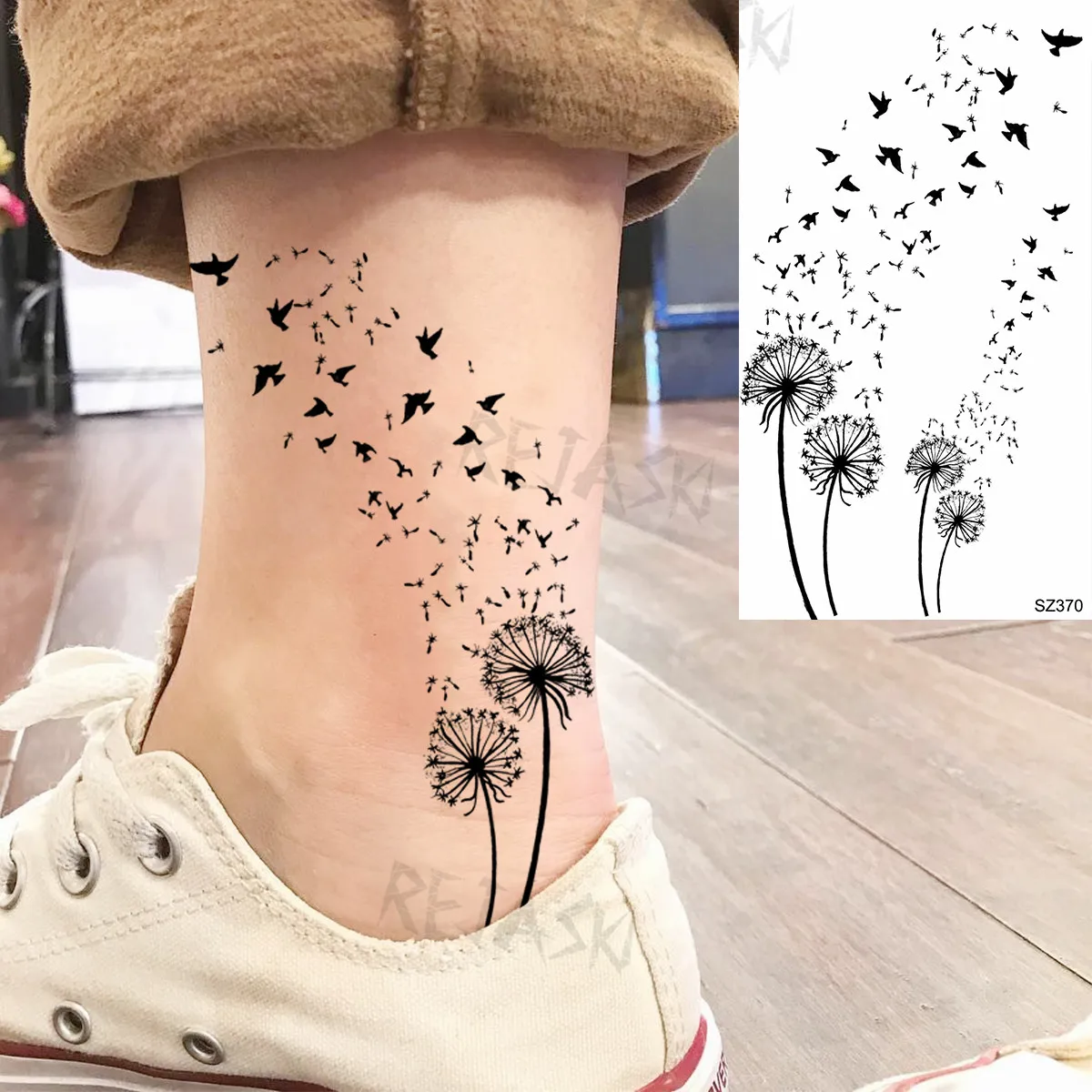Dandelion Tattoo On Ankle