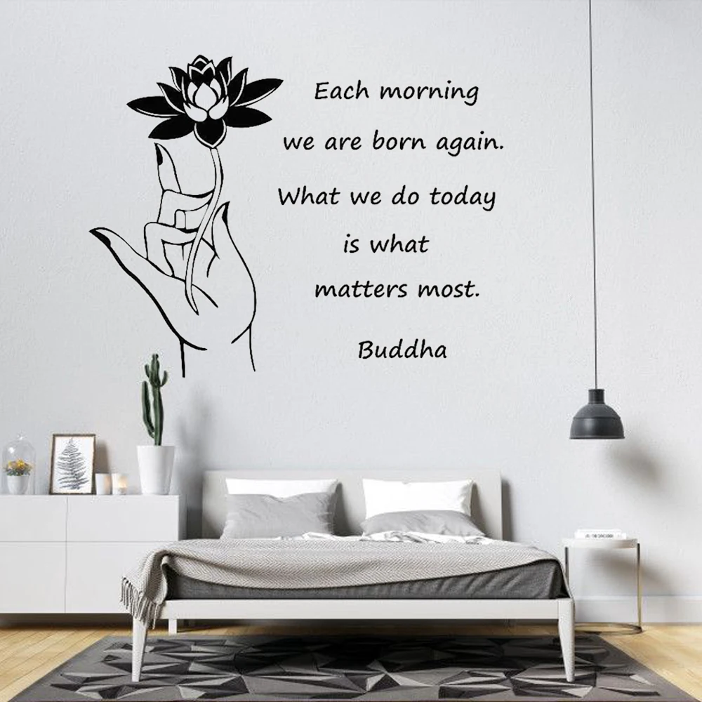 Buddha-Quotes-Wall-Sticker-Yoga-Studio-Decor-Art-Vinyl-Self-adhesive ...