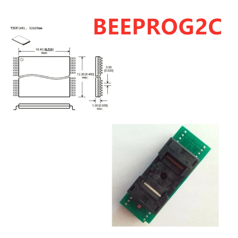 DIL48 / TSOP48 ZIF 18,4 MM NAND para programador BEEPROG2C|Piezas y accesorios de generadores ...