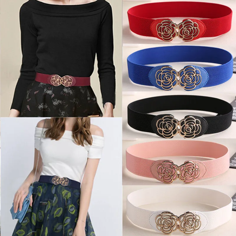 Moda Cintos Mulheres Moda Senhora Trecho Cinto Largo Elástico Da ...