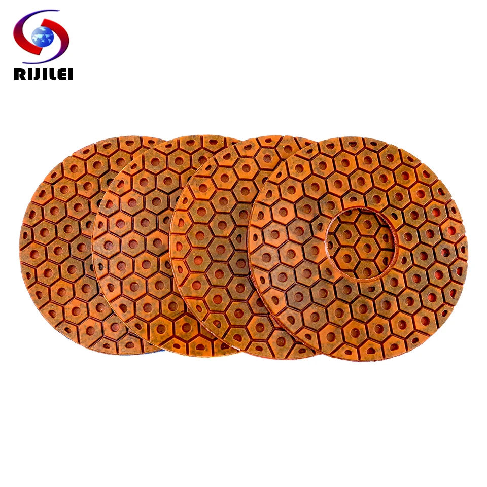 RIJILEI 4PCS 6Inch Copper Bond Diamond Polishing Pads Wet Marble ...