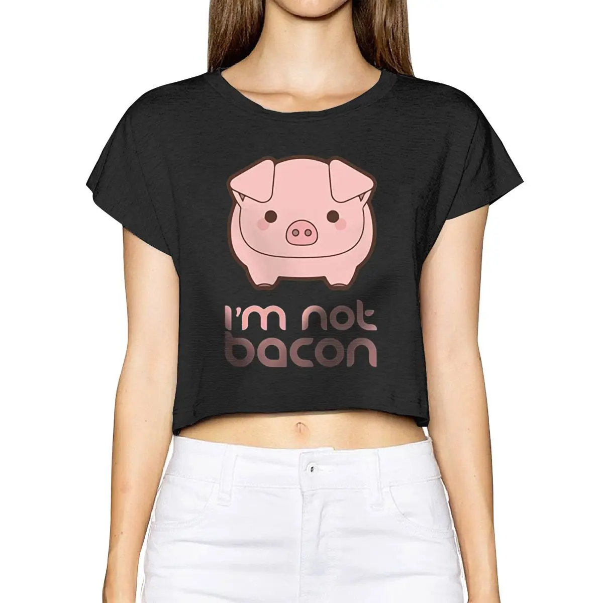 I'm Not Bacon camisetas con estampado de cerdo para mujer, playeras con ...
