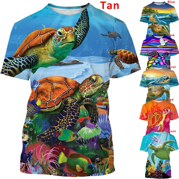 New-Summer-Fashion-Men-women-Tortoise-Funny-3D-Print-Sea-Turtle-Graphic ...