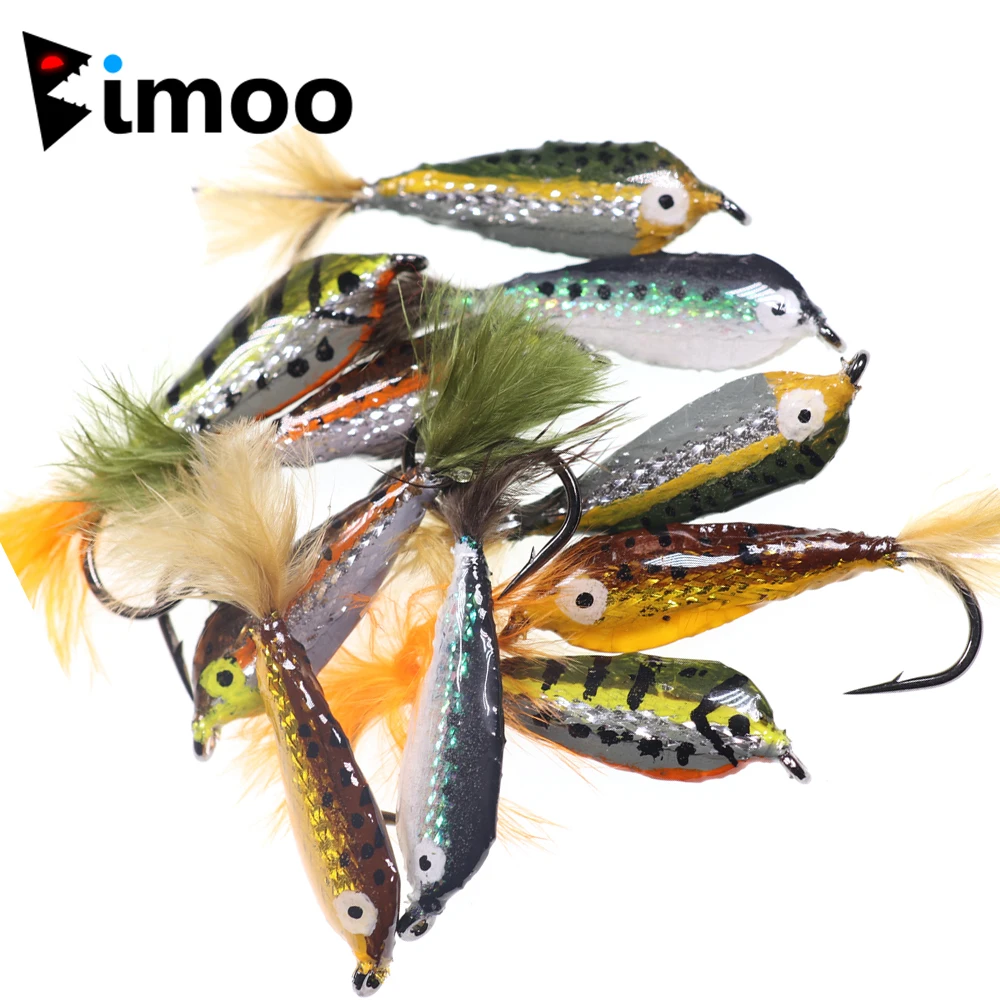 Bimoo 4PCS #4 #10 Epoxy Minnow Streamer Fly 6 Colors Trout Fly Fishing ...