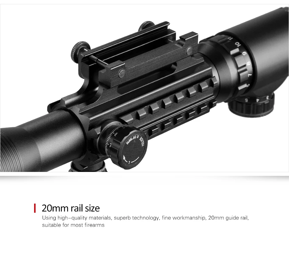4-12X50 Illuminated Rifle Scope Red Dot Sight Laser Sight Dot Red Scope ...