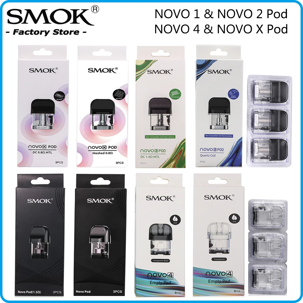 Original Smok Novo 4 Pod Cartridge Coil Novo 2 X Meshed Quartz Dc ...