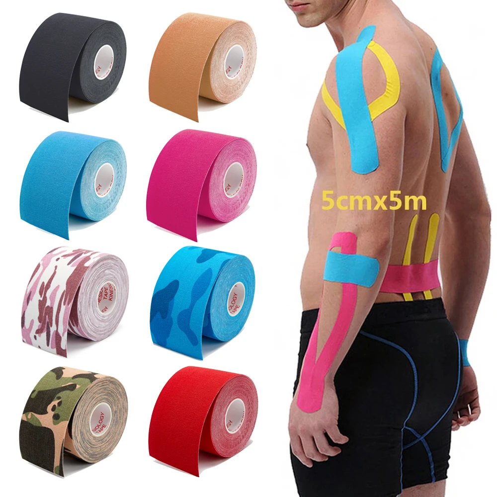 5 Size Kinesiology Tape Muscle Bandage Sports Cotton Elastic Adhesive ...