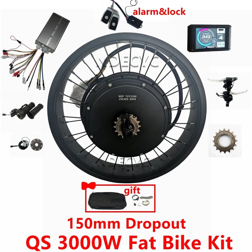 150mm Dropout 90-100km/h Qs 72v 3000w Rear Wheel Motor Electric Fat ...