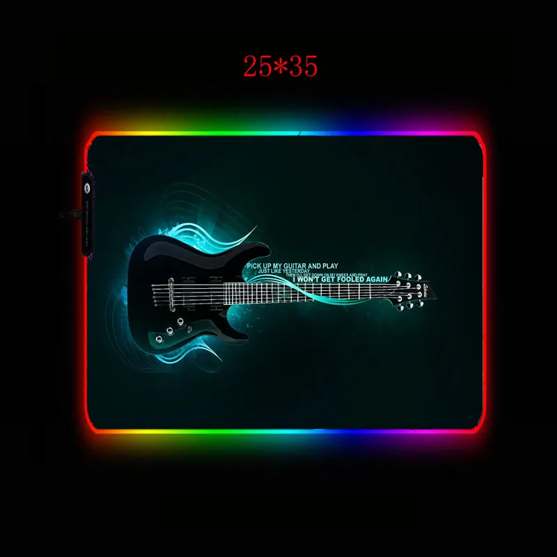 Mairuige Guitar Music Large RGB Gaming Mouse Pad Locking Edge Keyboard ...
