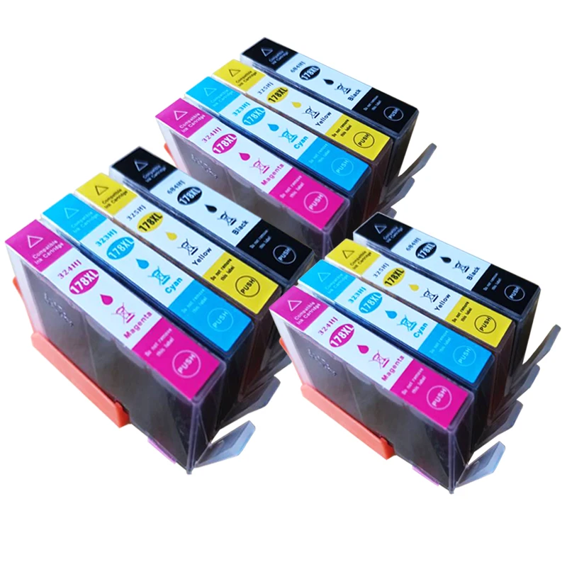 12pcs 178XL Com Chip de Cartuchos de Tinta Compatíveis para hp 178 para ...