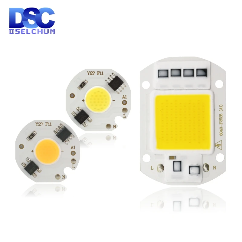 LED COB Chip Lamp 10W 20W 30W 50W 220V Smart IC No Need Driver LED Bulb ...