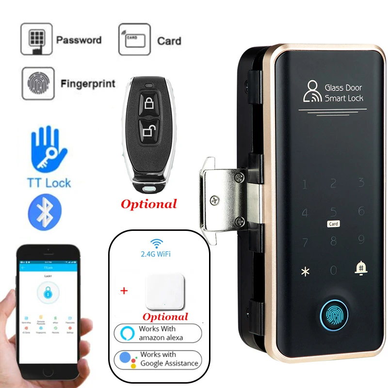 TTLOCK Remote Unlock Smart Lock For Glass Door Wooden Door Dynamic Code ...