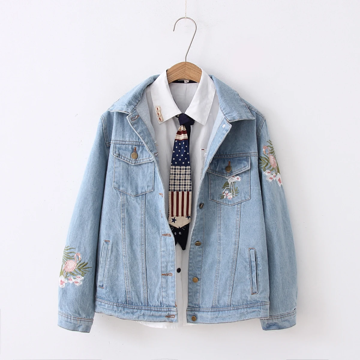 Spring Sweet Women's Denim Jacket Jeans Long Sleeve Cute Outwear ...