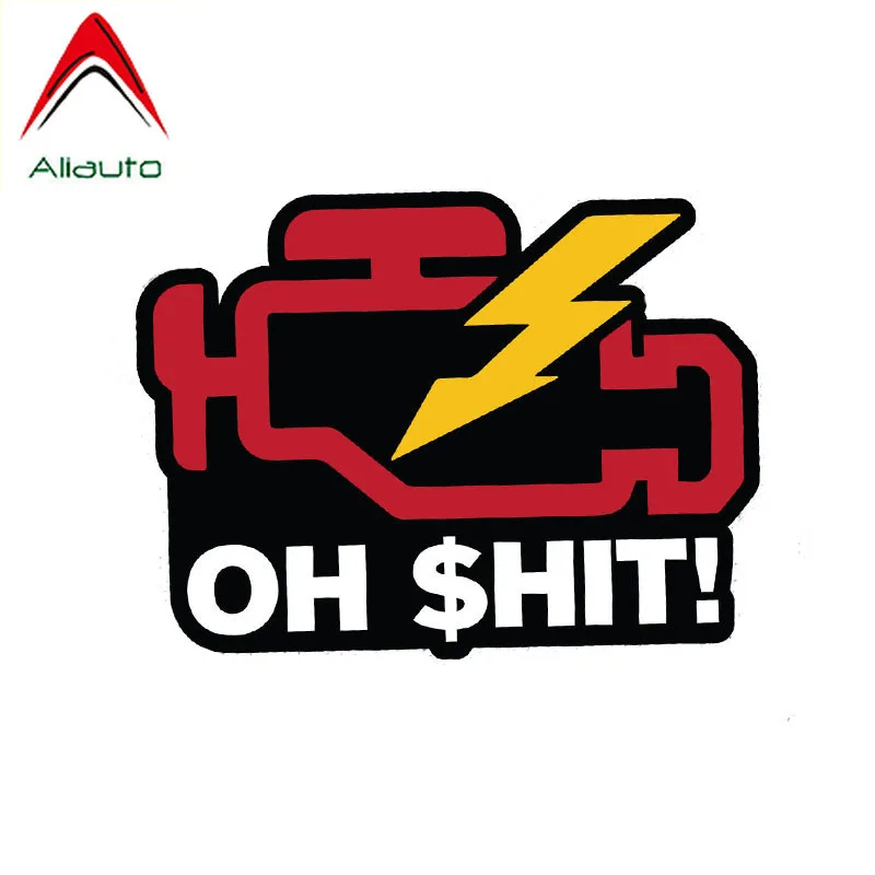 Aliauto Warning Car Sticker Funny Personality Check Engine Light Decal ...
