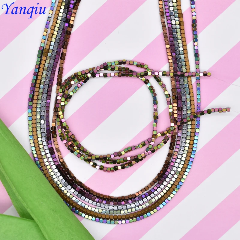 1-5mm-Colorful-Square-Beads-274pcs-Natural-Stone-Beads-Hematite-Loose ...