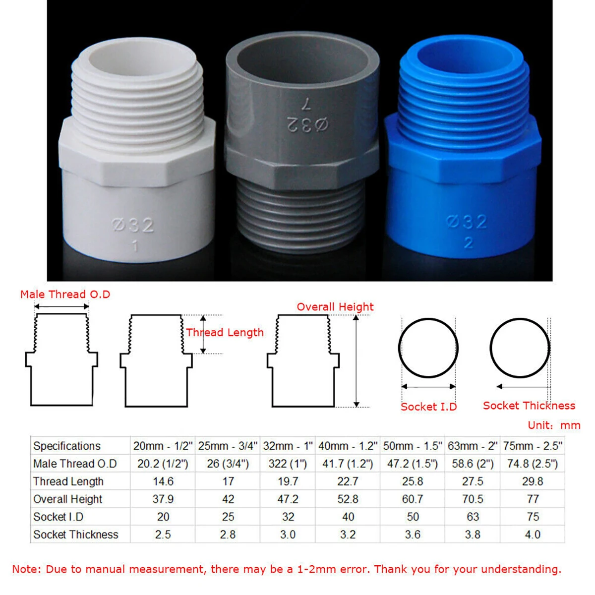Joining Pvc Pipes Fittings Pvc Water Tube Joint Adapter Pvc, 52% OFF