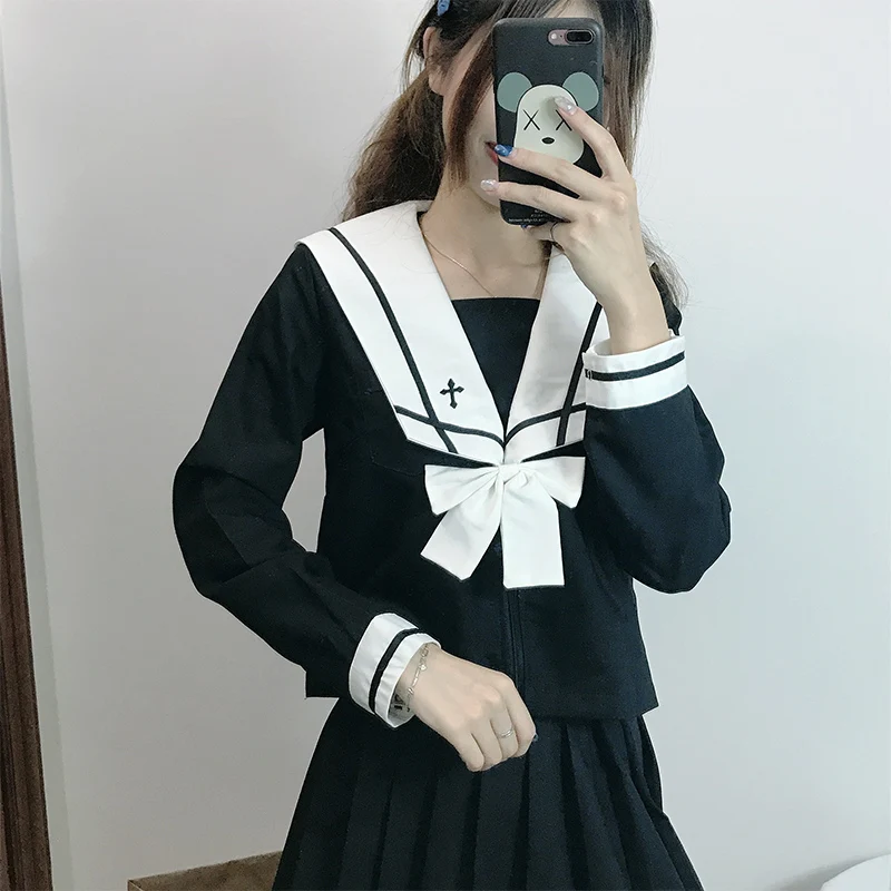 Preppy Style Japanese School Uniform Kawaii Girls Sailor Uniform Cute ...