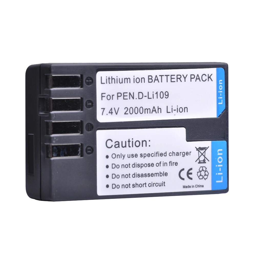 2000mAH DLi109 D Li109 D-Li109 Rechargeable Camera Battery for Pentax K ...