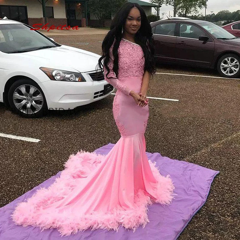 Kadier Novias Long Pink Satin Mermaid Elegant Prom Dresses 2022 With ...