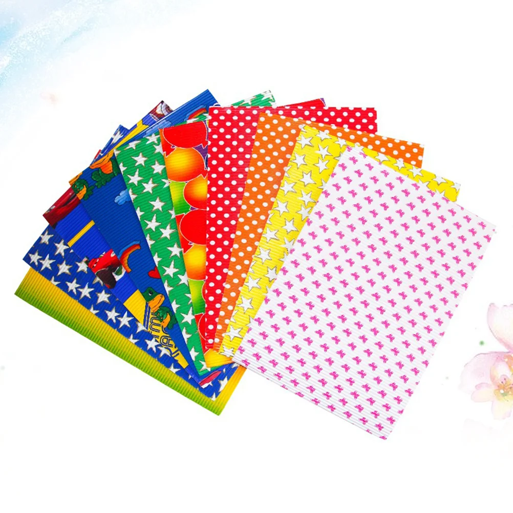 10 Pcs 컬러 양면 인쇄 골 판지 종이 접기 Diy 접는 A4 종이 데칼 유치원 핸드 크래프트 어린이위한공예지