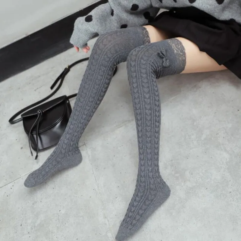 Bas,Nouveau automne mode Sexy dentelle bas chaud cuisse haute bas sur ...