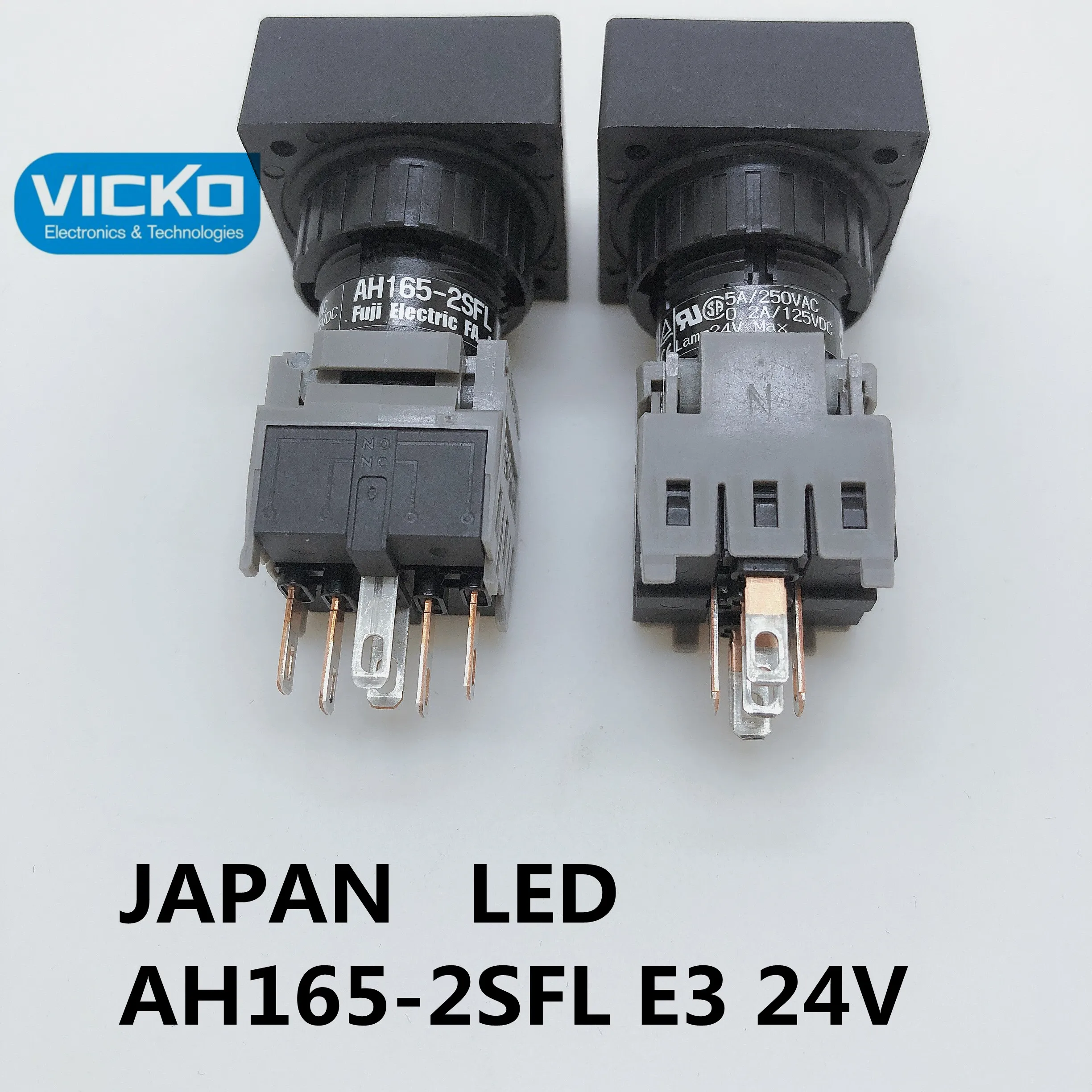 Original JAPAN AH165-2SFL E3 24V LED color white green red button ...